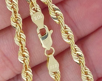Real Gold Rope Chain - Etsy