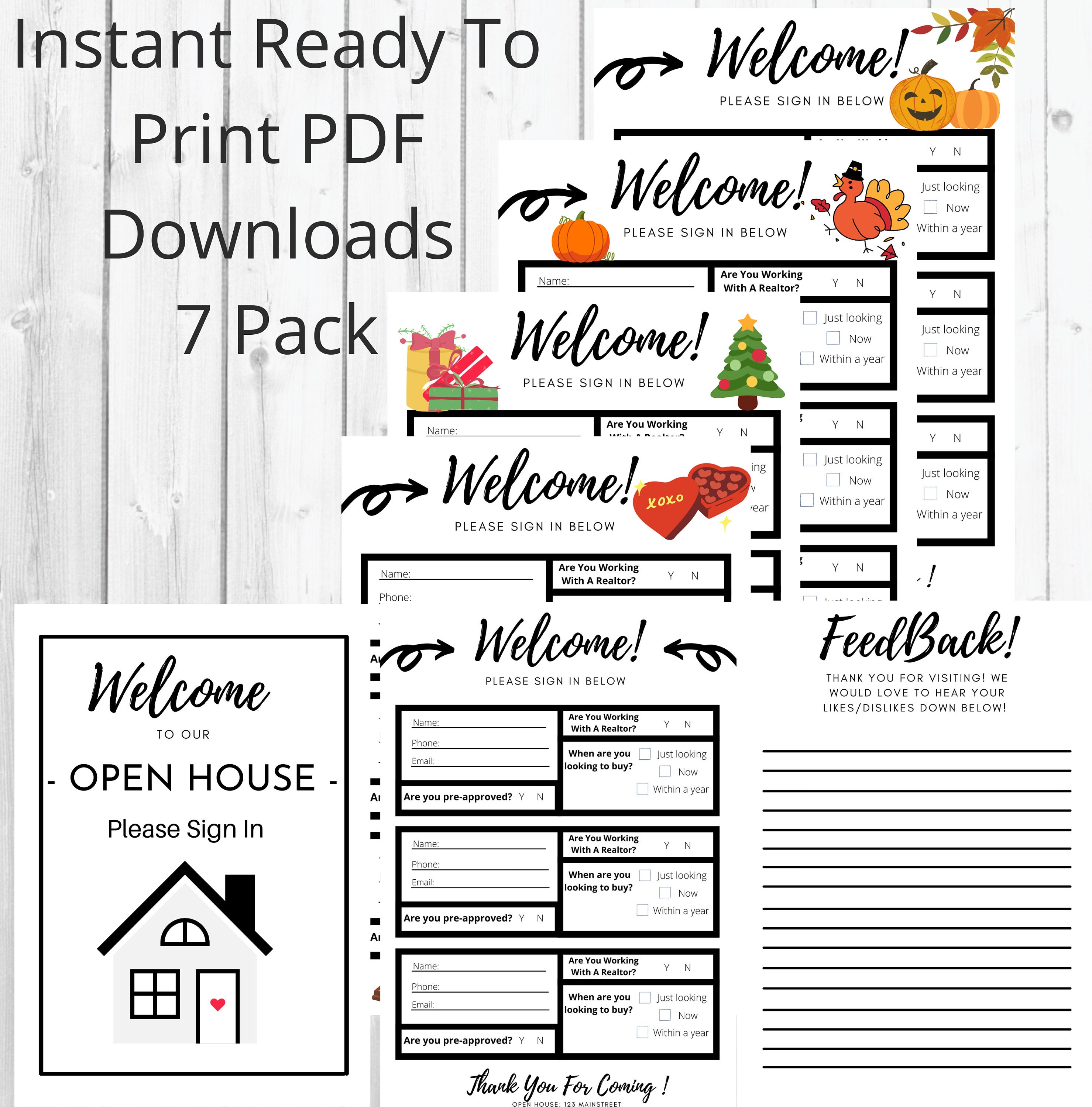 Welcome Open House Sign in Sheet , Feedback Form | Downloadable ...