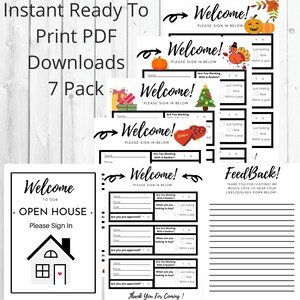 Welcome Open House Sign in Sheet , Feedback Form | Downloadable ...
