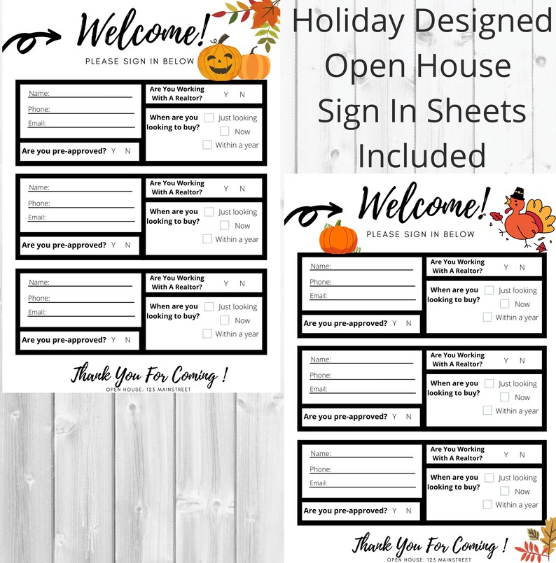 Welcome Open House Sign in Sheet , Feedback Form | Downloadable ...