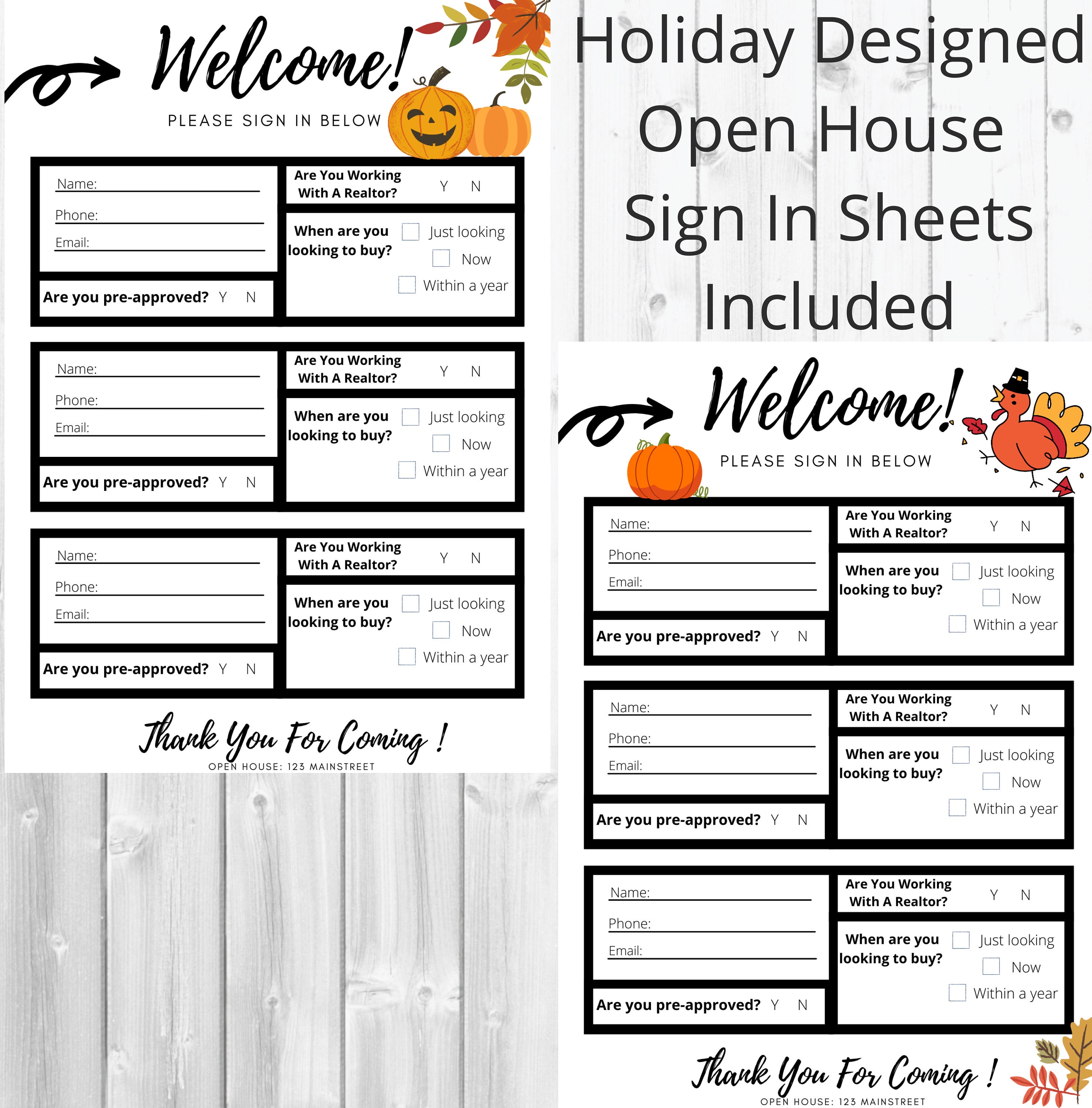 Welcome Open House Sign in Sheet , Feedback Form | Downloadable ...