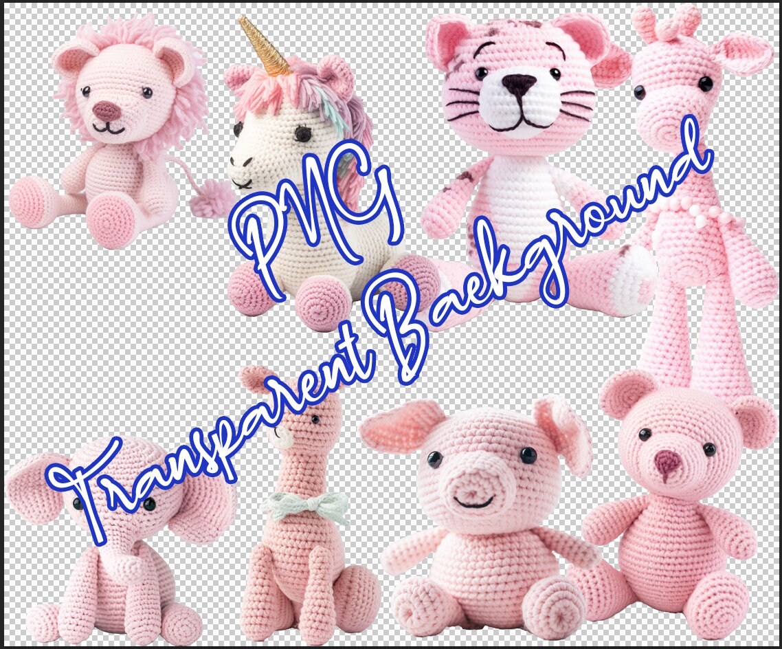 Adorable Pastel Animal Art Print of Crochet Animals Baby Shower Gift ...