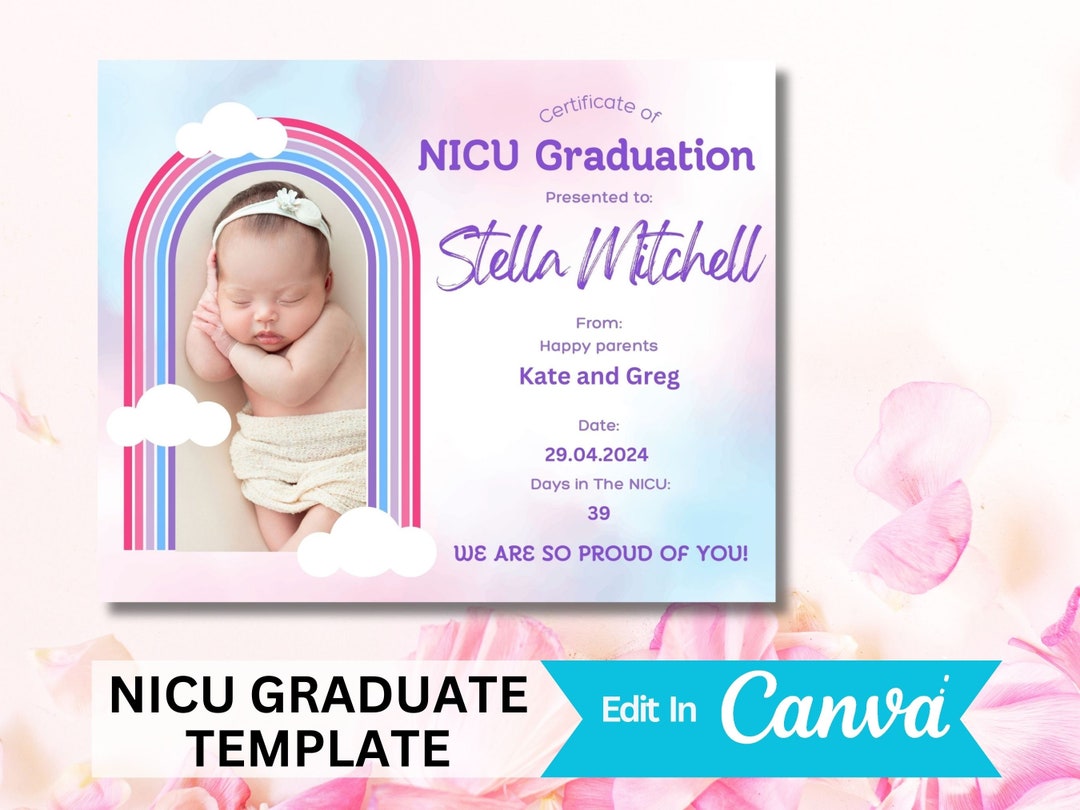 NICU Baby Graduation Certificate | NICU Mom Gift | NICU Baby Gift ...