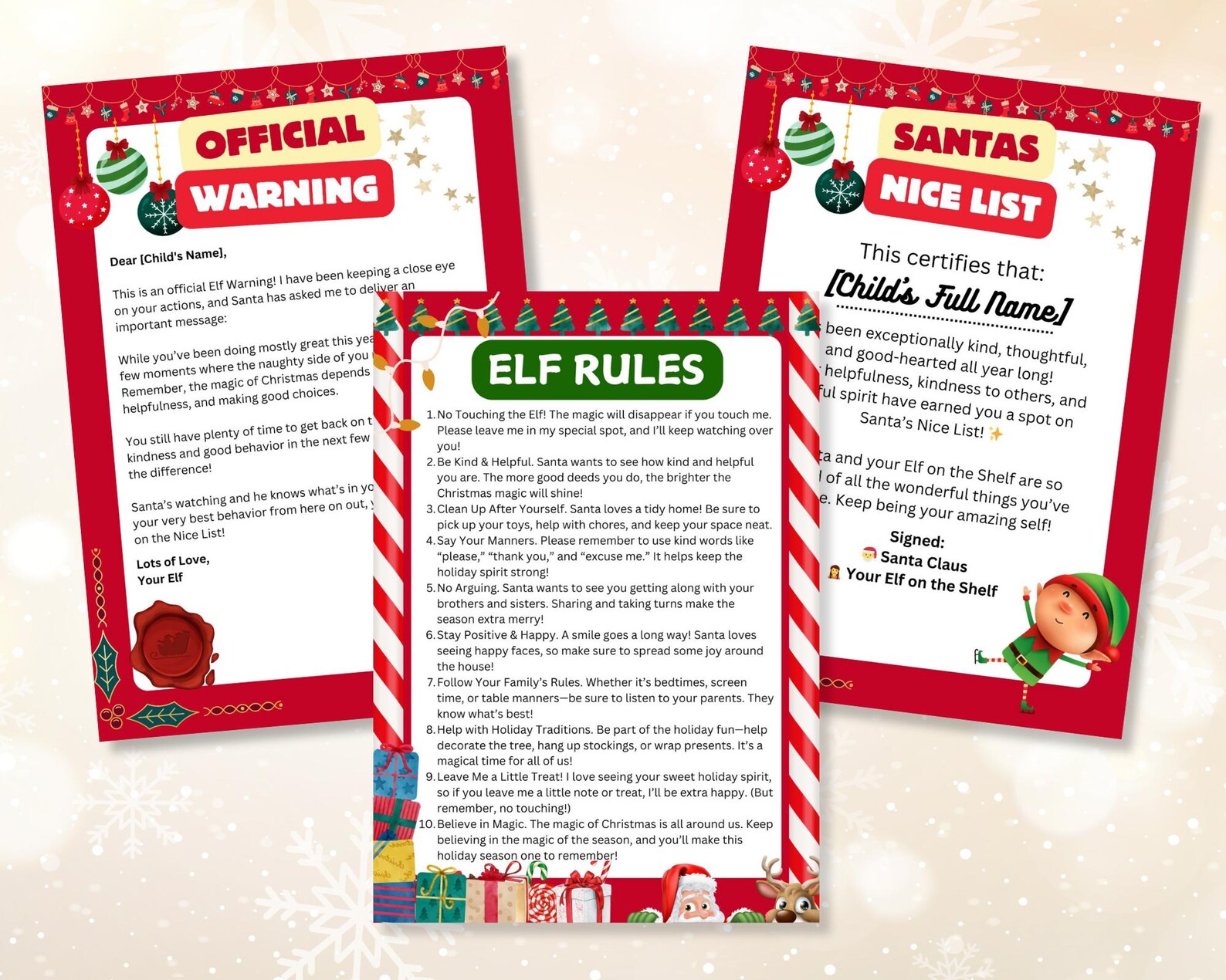 Editable Elf on the Shelf Kit - Template Download | Customizable ...