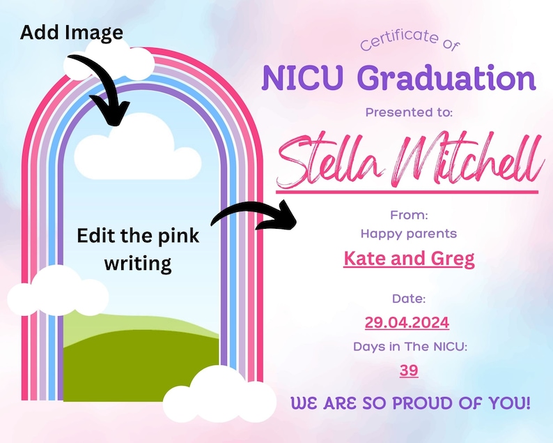 NICU Baby Graduation Certificate | NICU Mom Gift | NICU Baby Gift ...