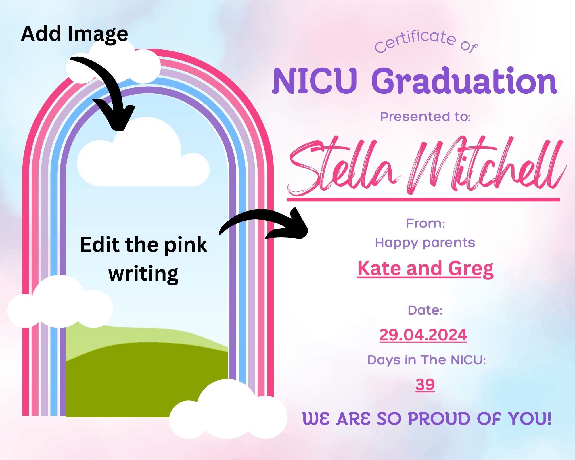 NICU Baby Graduation Certificate | NICU Mom Gift | NICU Baby Gift ...
