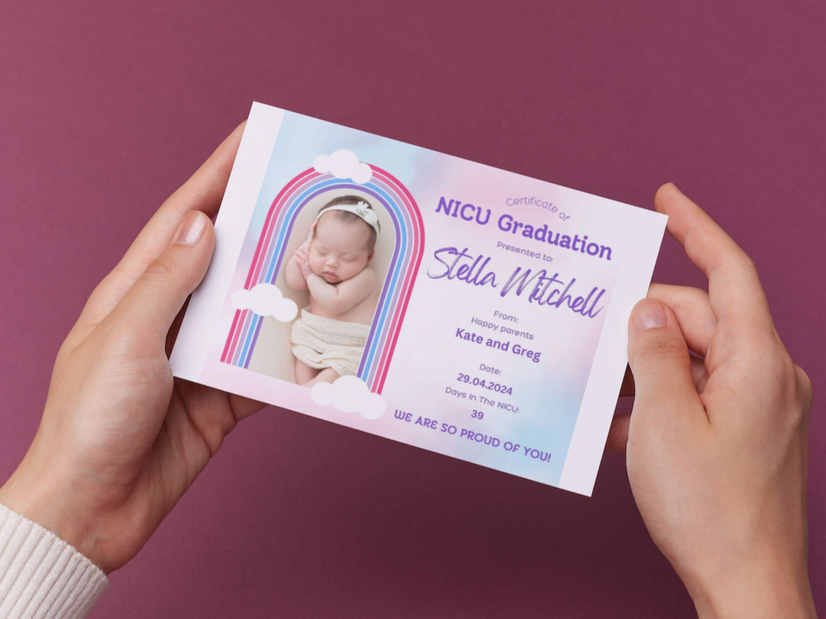 NICU Baby Graduation Certificate | NICU Mom Gift | NICU Baby Gift ...