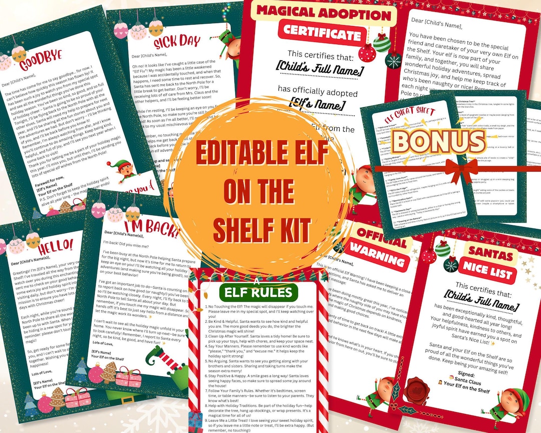 Editable Elf on the Shelf Kit - Template Download | Customizable ...