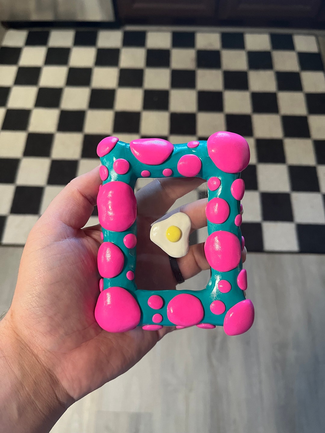 Mini Modern Art - Splat Mini Picture Frame - Fried Egg Trinket - Mini ...