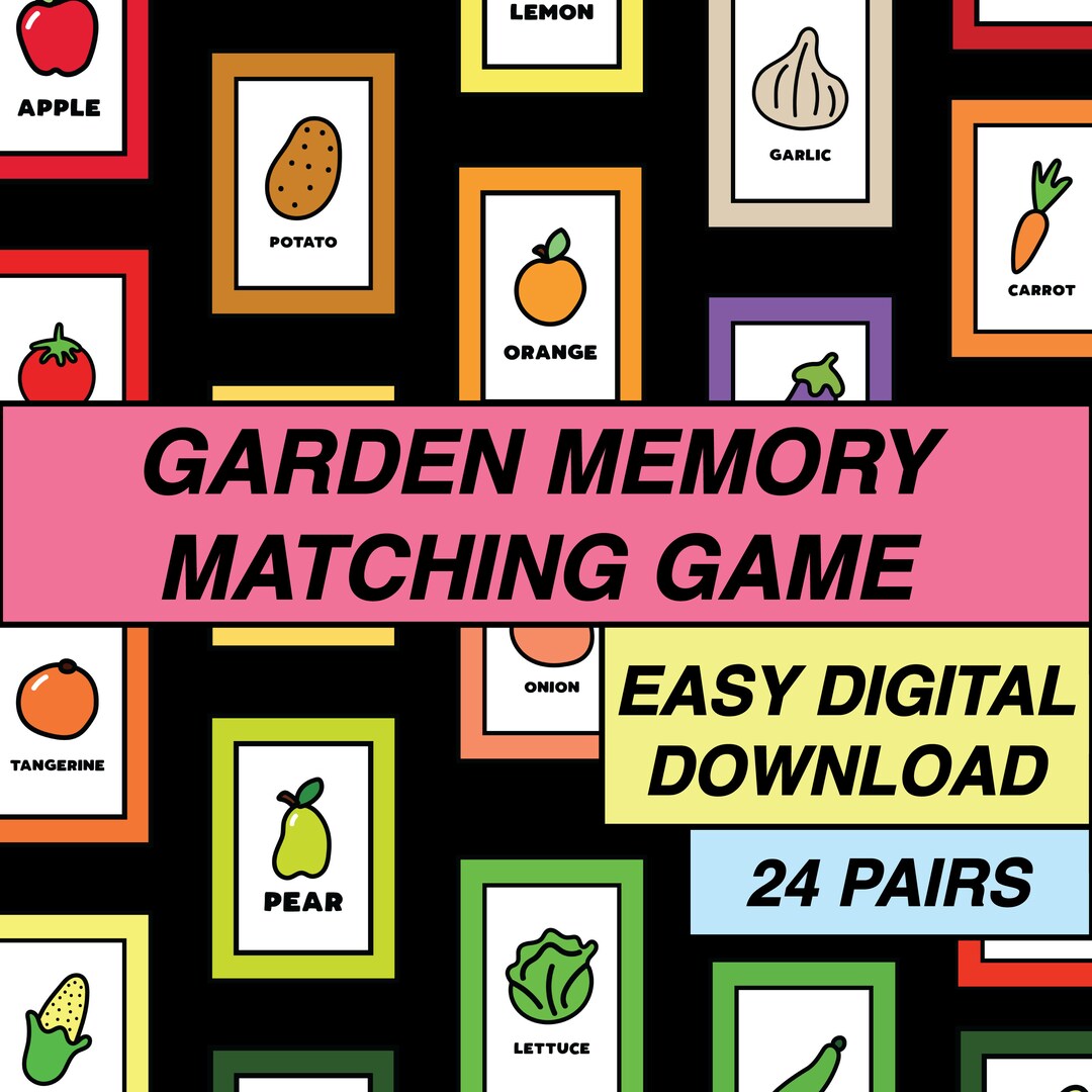 Low Stimulation Garden Memory Game for Kids - 25 Pairs - Digital ...