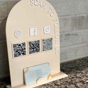 QR Sign Display in Neutral Acrylic Colors. Perfect for Pop up Markets ...