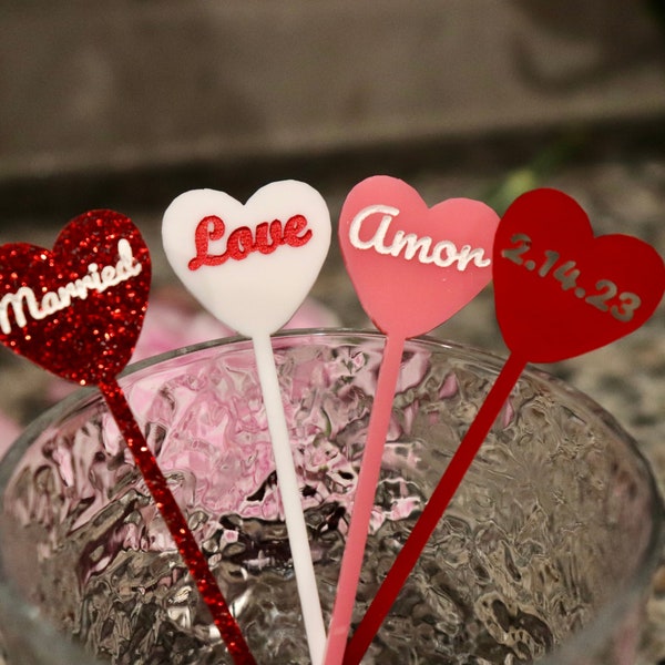 Heart Swizzle Sticks - Etsy