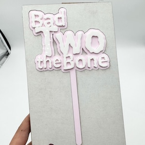 Bad Two the Bone Cake Topper: Skeleton Birthday Party Decor - Etsy