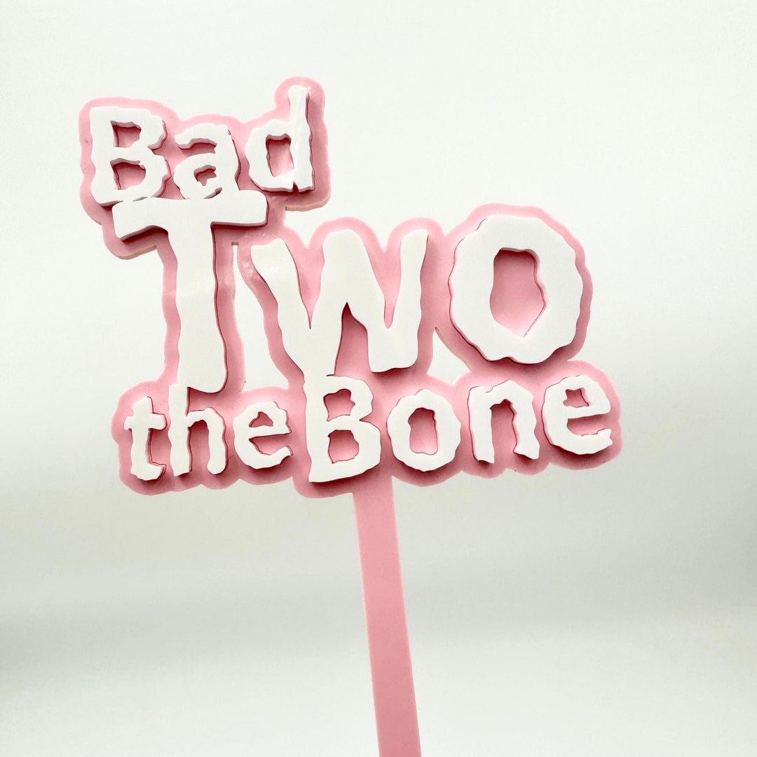 Bad Two the Bone Cake Topper: Skeleton Birthday Party Decor - Etsy