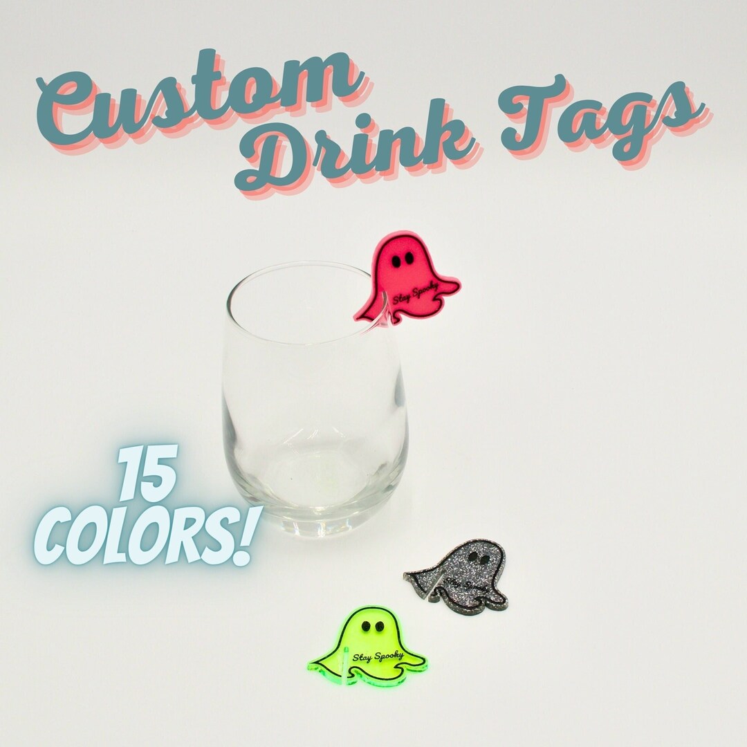 Drink Markers Cute Ghost Drink Tags, Acrylic Custom Drink Charms, Drink ...