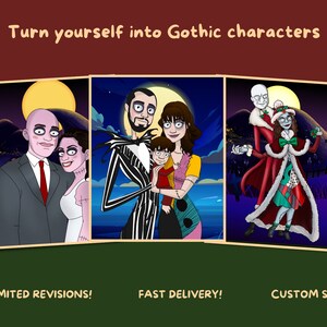 Tim Burton Style Drawing Digital Nightmare Portrait - Etsy