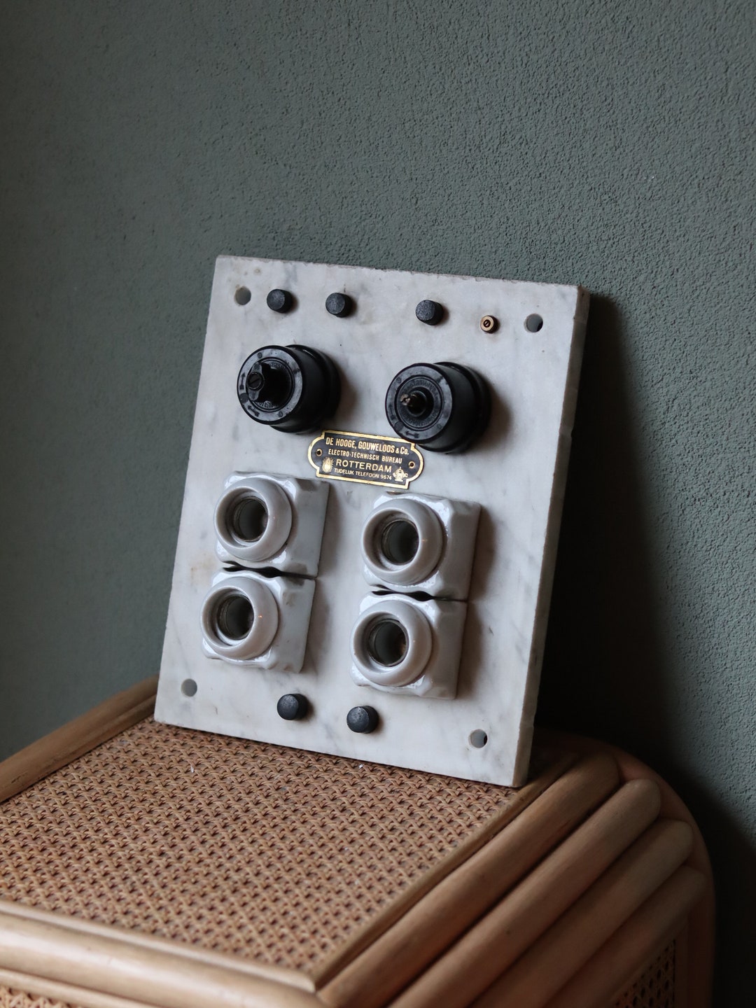 Special Antique Porcelain Fuse Box on a Beautiful Marble Slab - Etsy