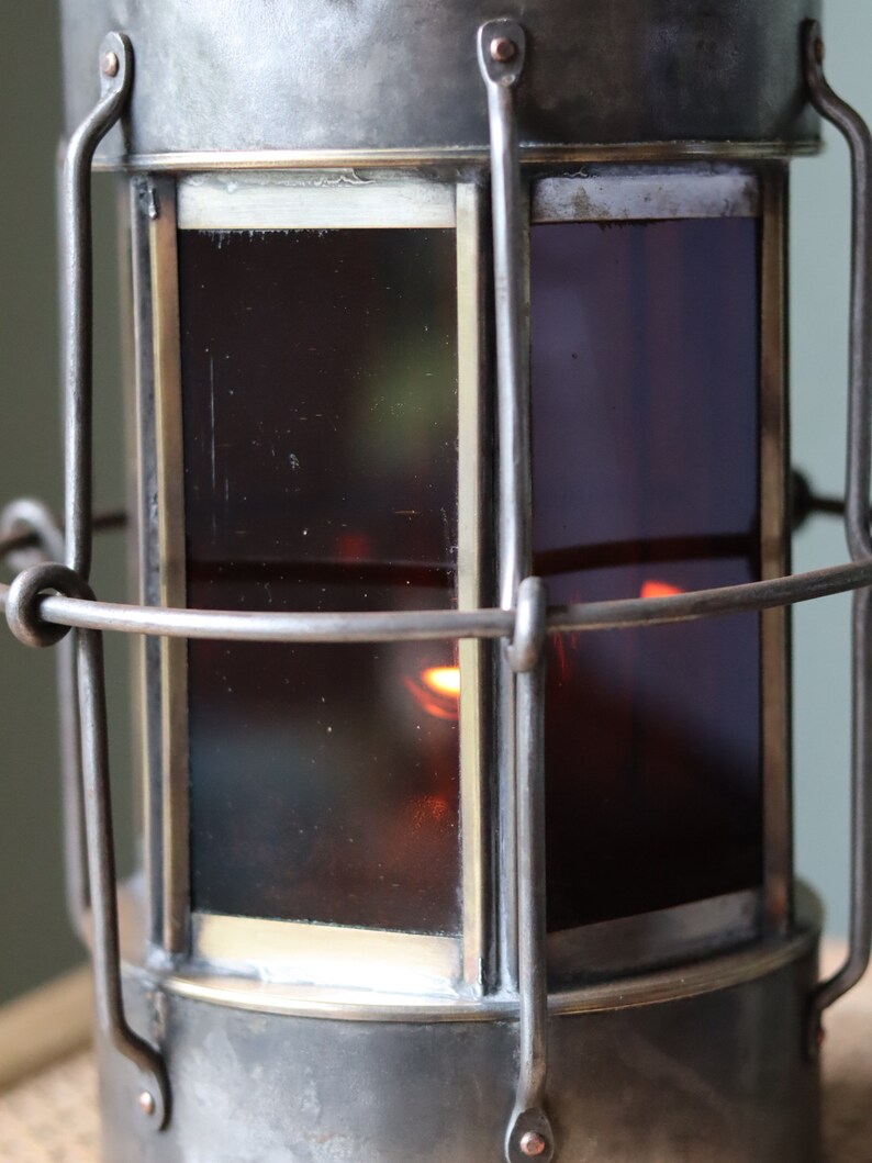 Rare Antique Ship Lamp With Orange Glass, Probably 1850-1875 - Etsy