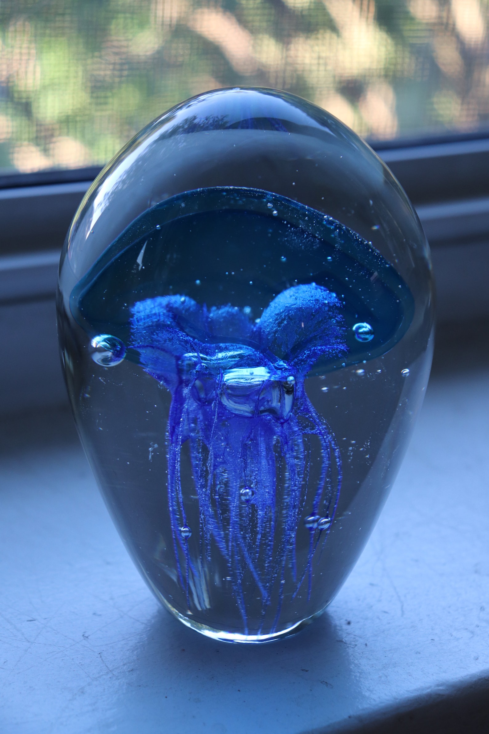 Heavy Jellyfish Art Glass Paperweight - Etsy