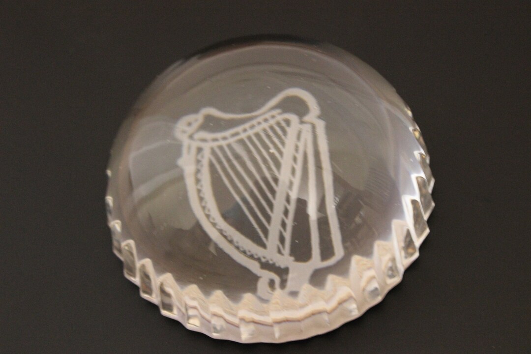 Crystal Glass Irish Harp Paperweight - Etsy