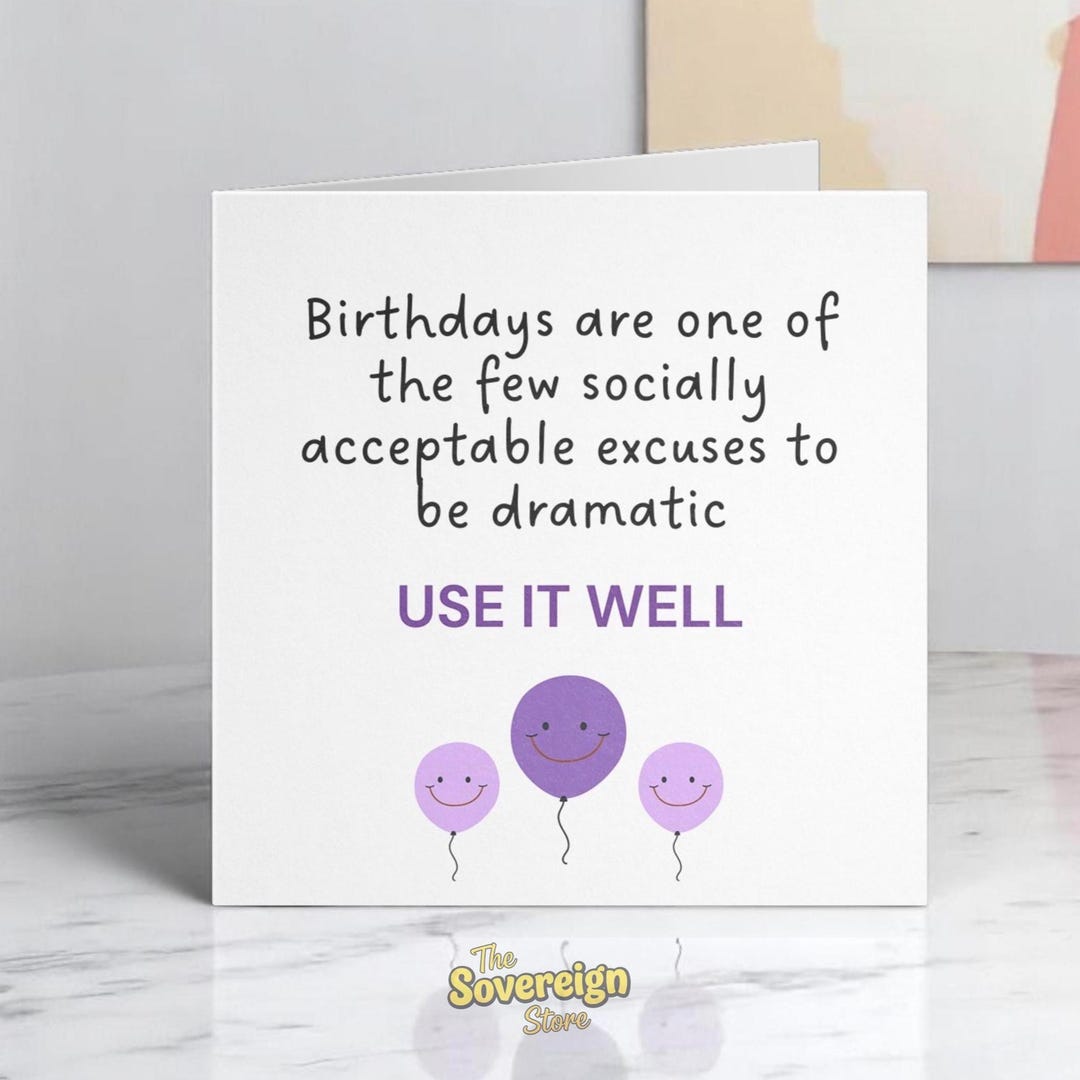 Dramatic Birthday Card – Funny Birthday Card for Friends, Celebrate Big ...