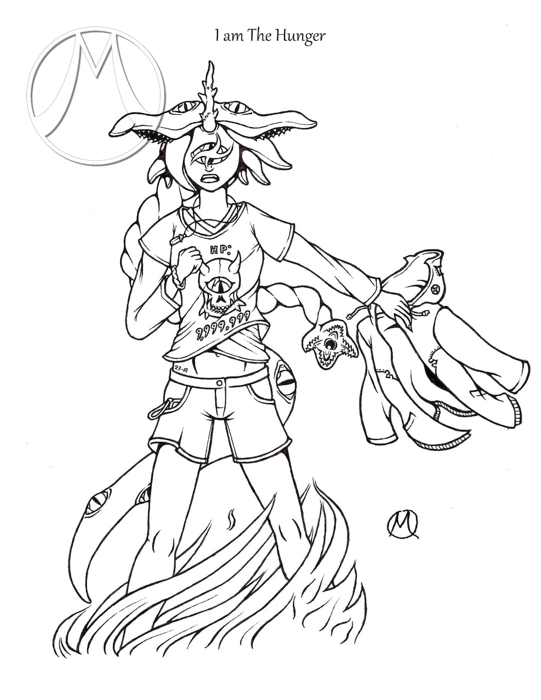 Cute and Scary Monster Boy Coloring Page - Etsy