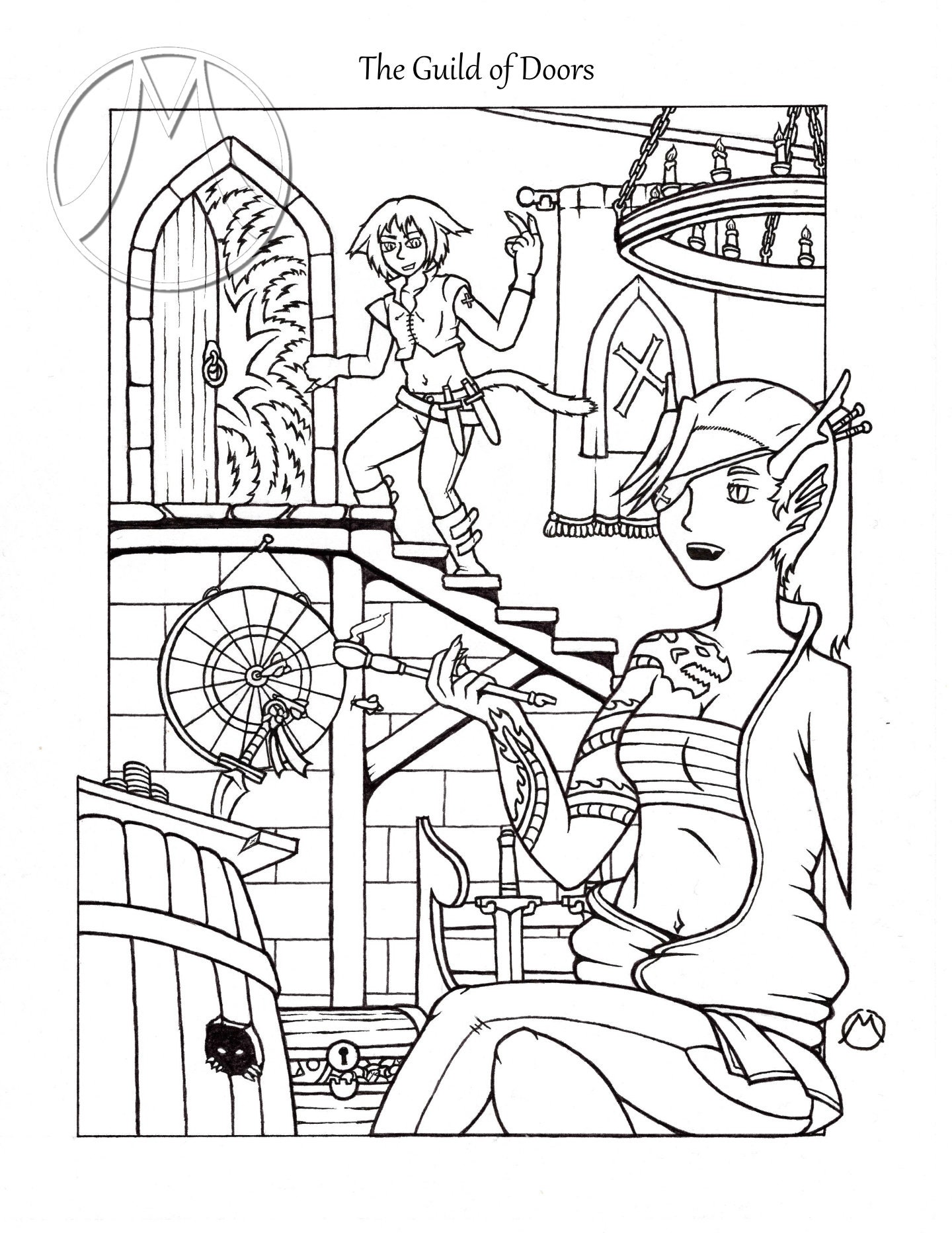 Fantasy Thieves Guild Coloring Page - Etsy