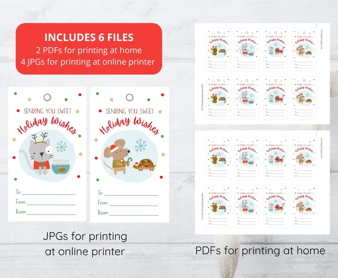 Printable Candy Gram Gift Tags for Students, Instant Digital Download ...