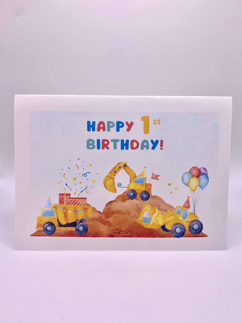 Printable Construction Truck Birthday Card for 3 Year Old Happy 3rd ...