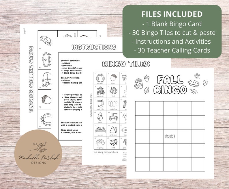 Printable Bingo for Students DIY Black and White Thanksgiving - Etsy