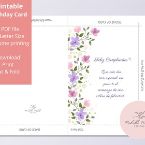 Feliz Cumpleaños Greeting Card Handmade Happy Birthday Card Floral ...