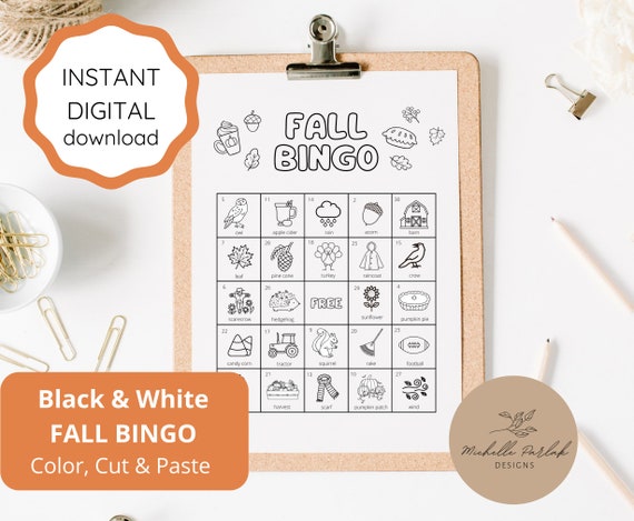 Printable Bingo for Students DIY Black and White Bingo Game - Etsy
