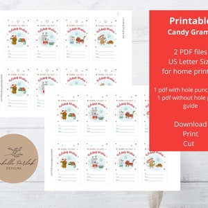 Printable Candy Gram Gift Tags for Students, Instant Digital Download ...