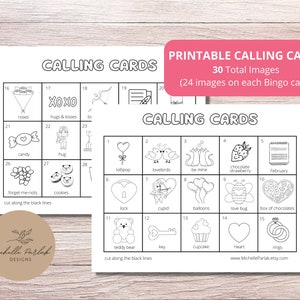 Printable Valentine's Day Bingo Cards, Black and White Printable DIY ...