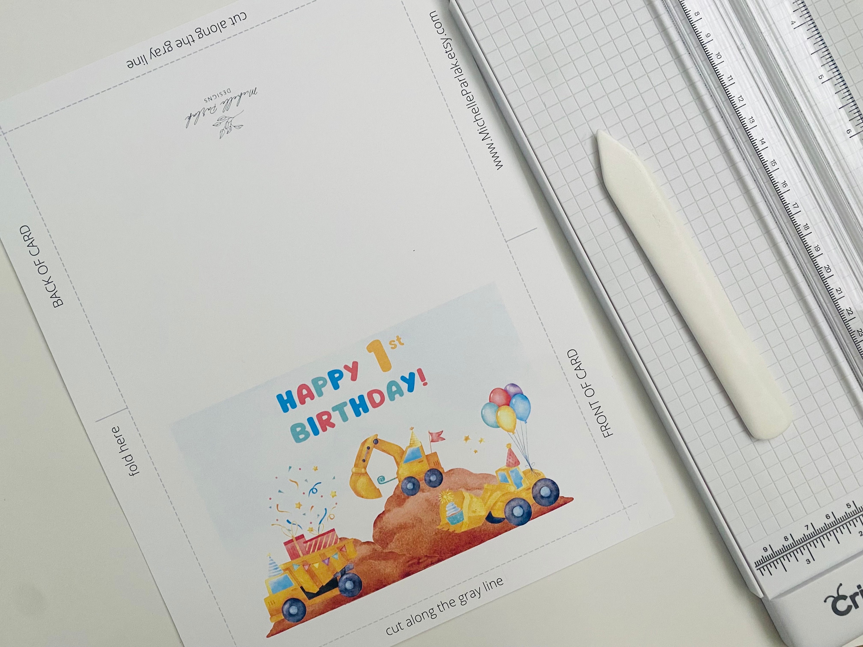 Printable Construction Truck Birthday Card for 3 Year Old Happy 3rd ...