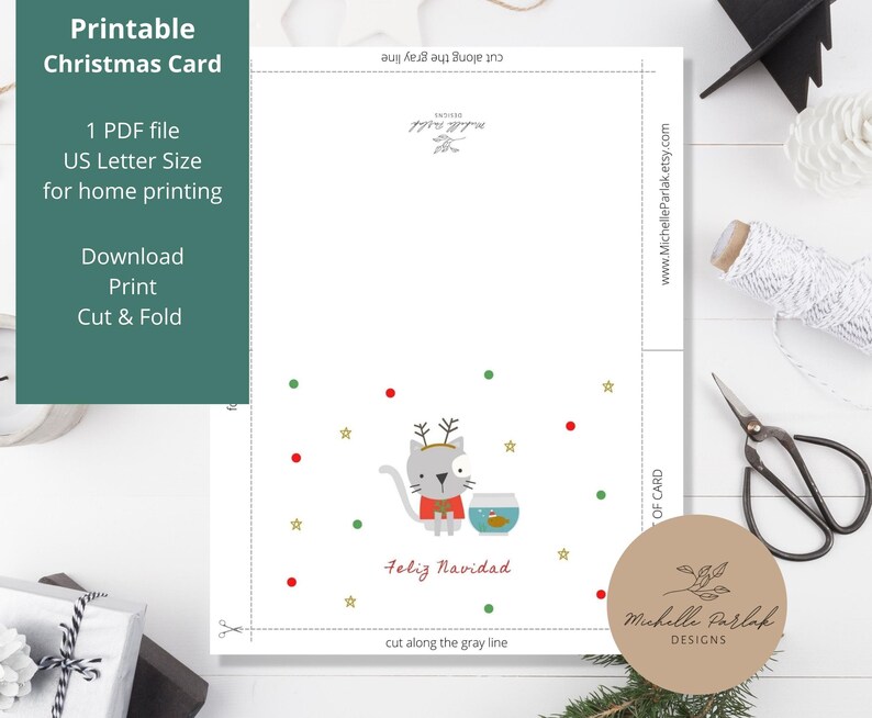 Printable Spanish Christmas Card Feliz Navidad Spanish Card Instant ...