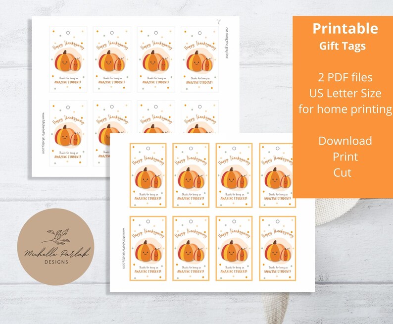 Printable Thanksgiving Gift Tag for Student Happy Thanksgiving - Etsy
