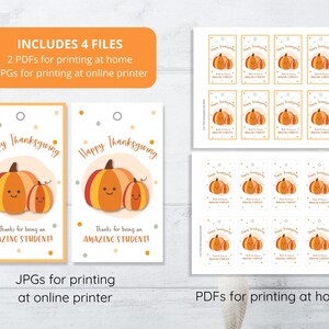 Printable Thanksgiving Gift Tag for Student Happy Thanksgiving - Etsy