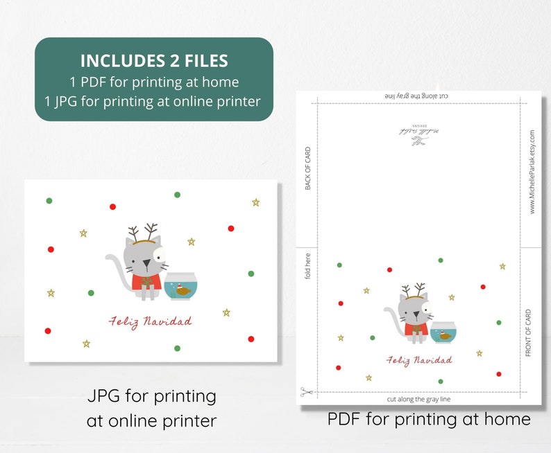 Printable Spanish Christmas Card Feliz Navidad Spanish Card Instant ...