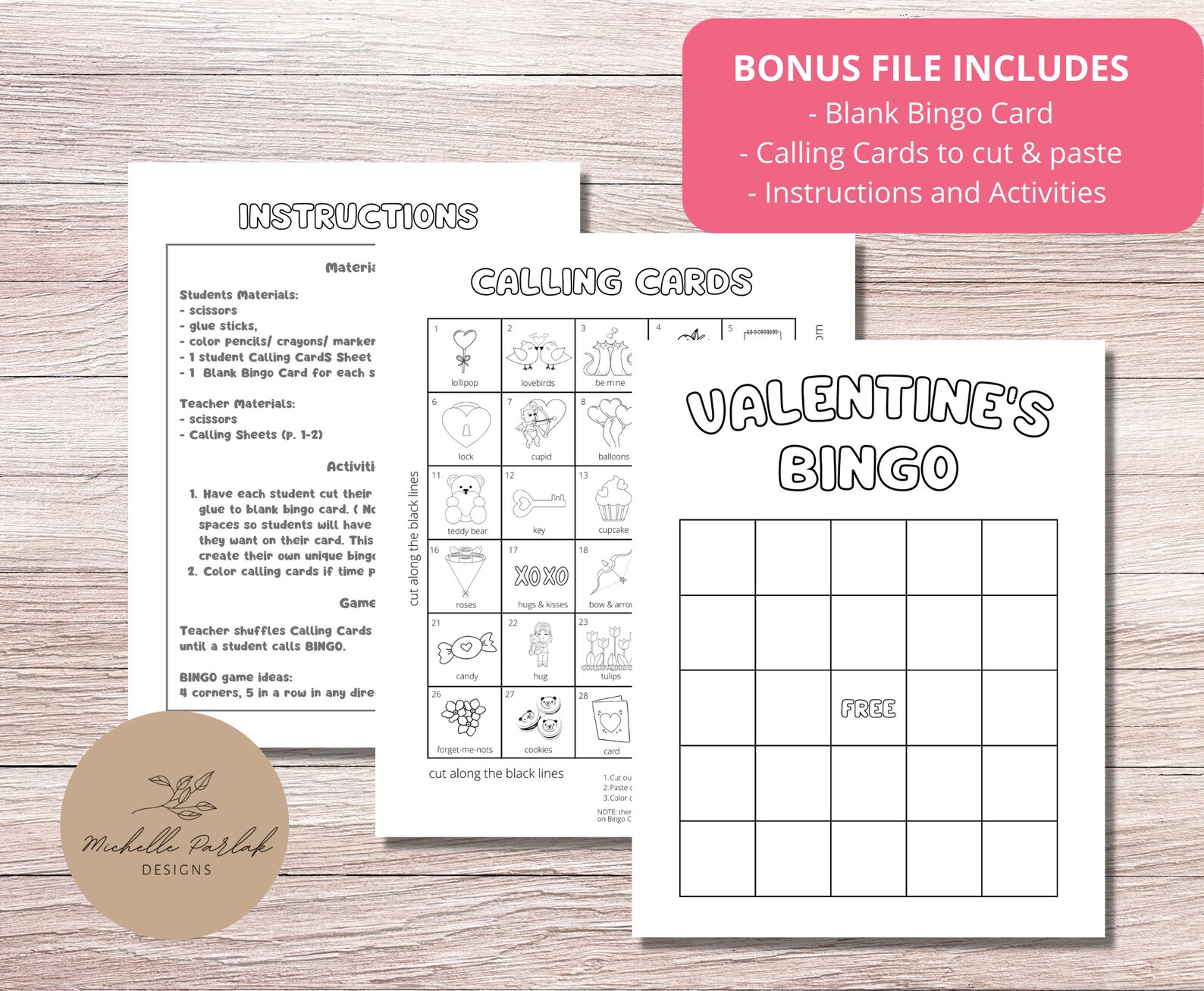 Printable Valentine's Day Bingo Cards, Black and White Printable DIY ...