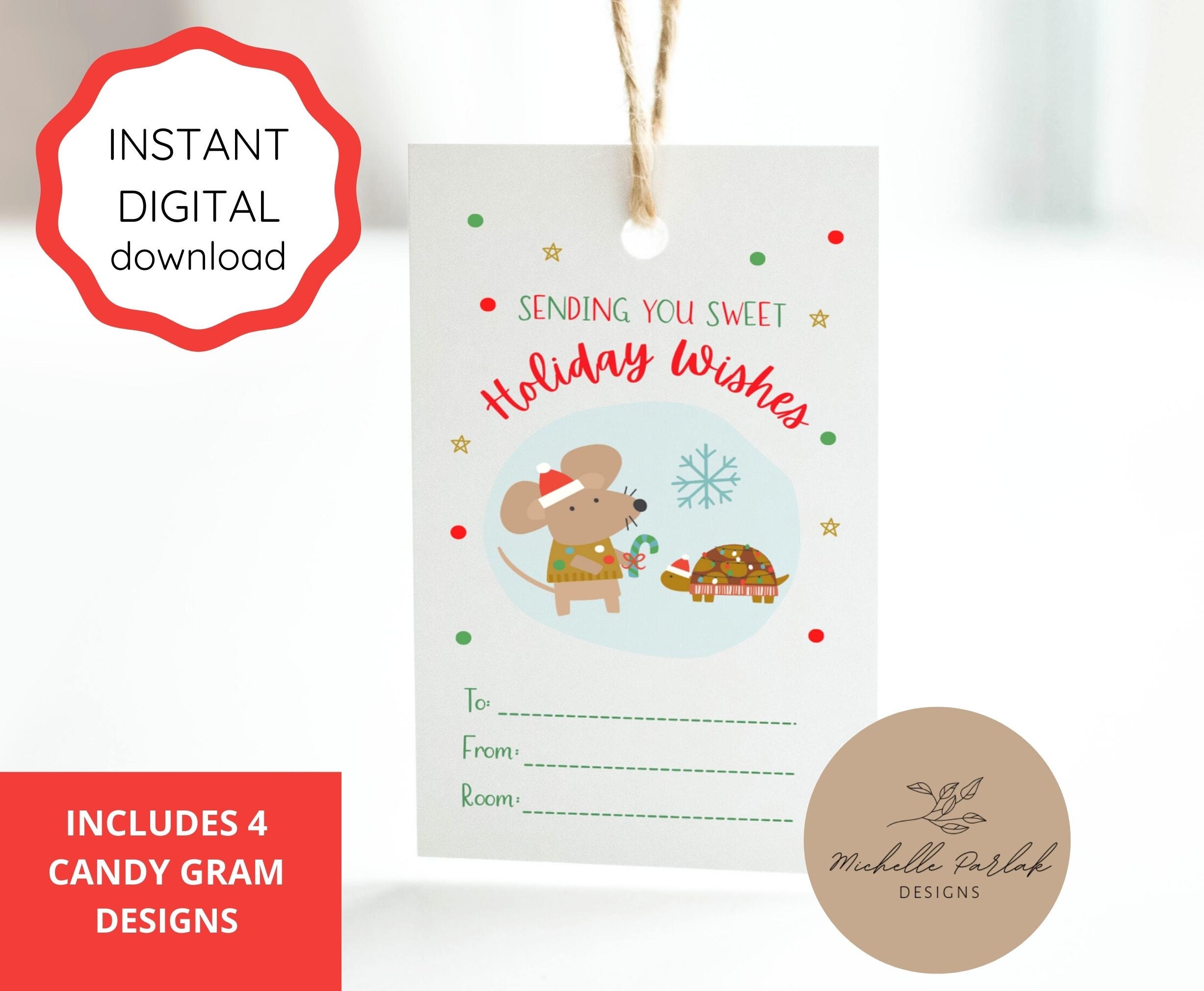 Printable Candy Gram Gift Tags for Students, Instant Digital Download ...