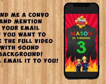 Fireman Sam Birthday Invitation | Etsy