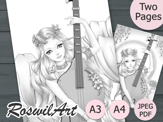 Musical Melody Roswilart Coloring Page for Adult - Etsy