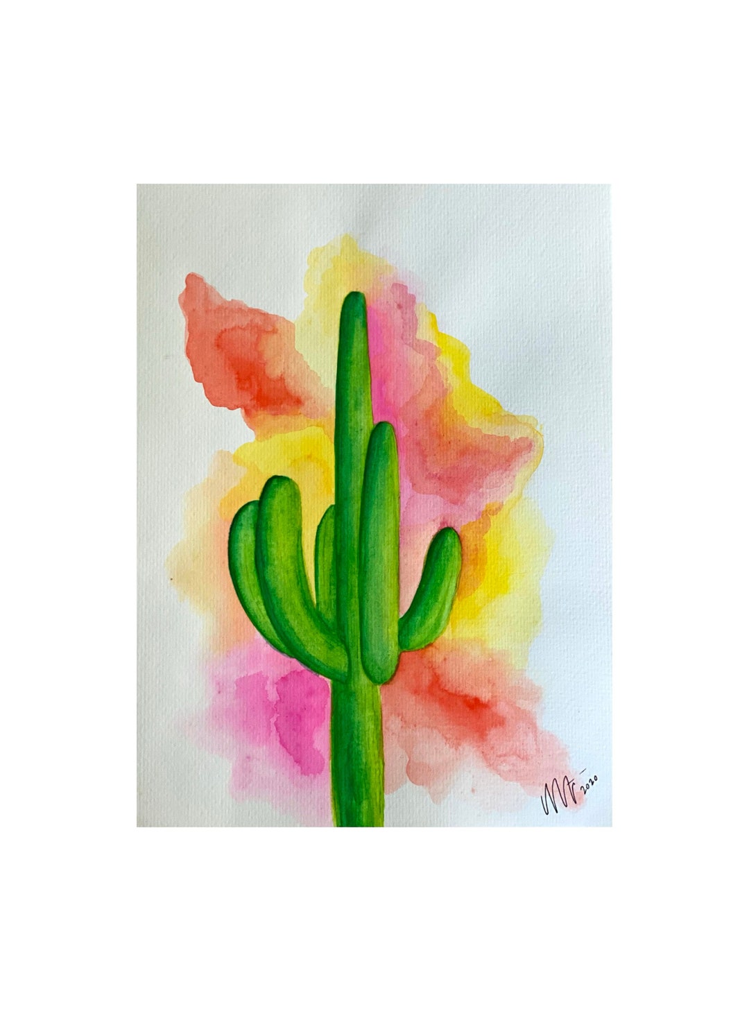Watercolor Cactus of Color Art Digital Printable - Etsy