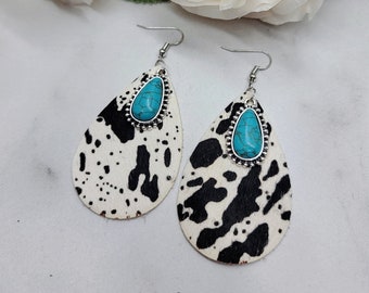 Cow Hide Earrings - Etsy