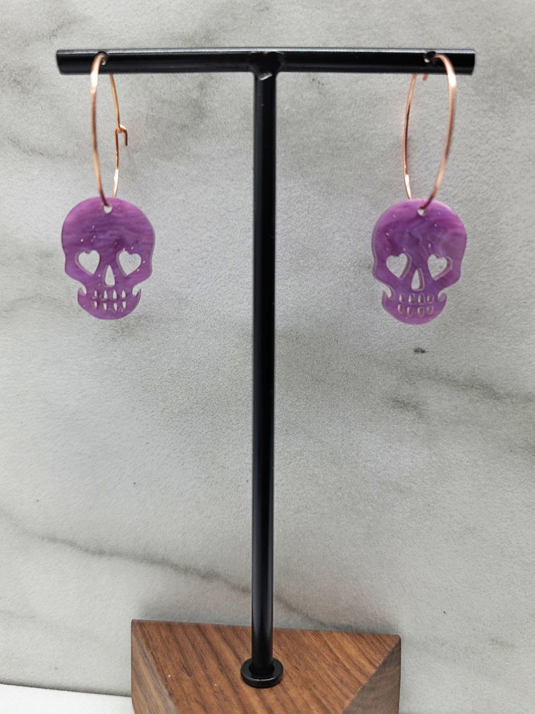 Skull Hoop Earrings Pastel Skull Earrings Hypoallergenic - Etsy