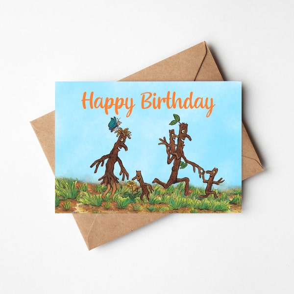 Stick Man Birthday Card - Etsy UK