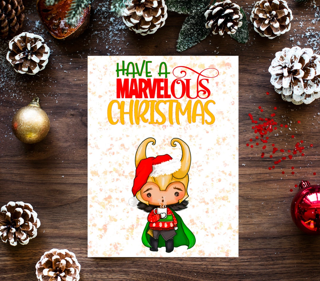 Personalised Superhero Christmas Card Loki Inspired - Etsy