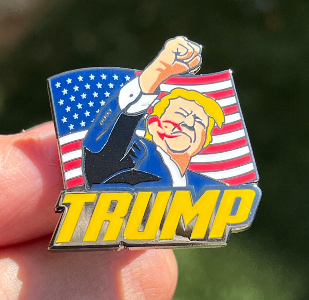Trump US Flag Pin - Etsy
