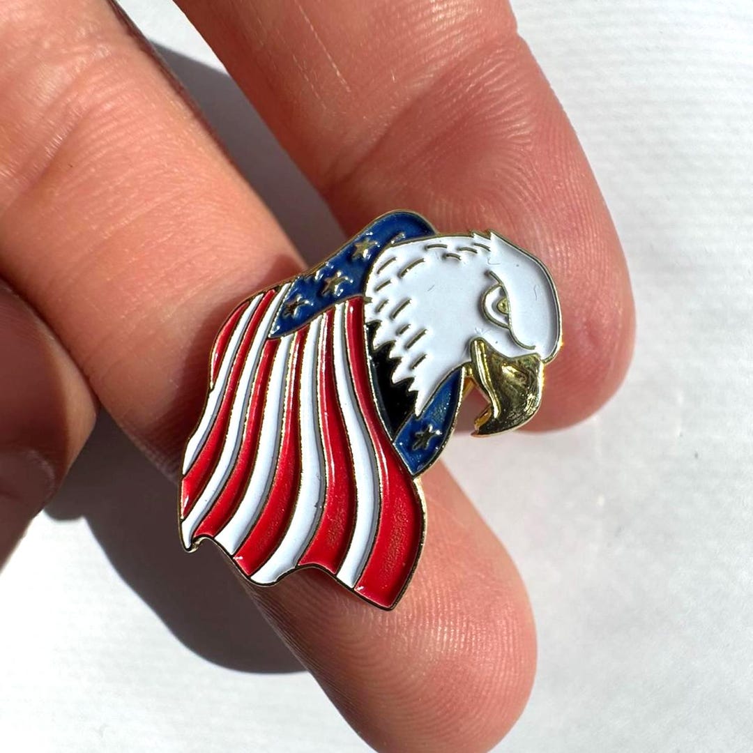 USA Flag Draped Eagle - Pin - Etsy